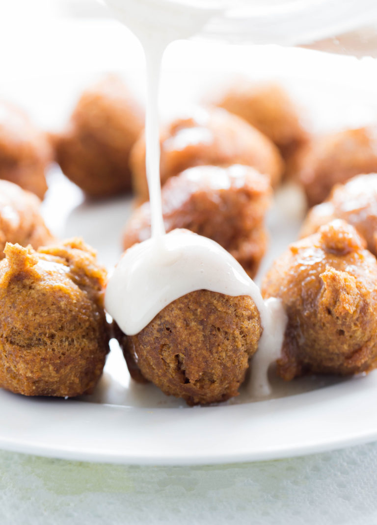 BUTTERNUT SQUASH DOUGHNUT HOLES WITH COCONUT GLAZE - Taste of Yummy